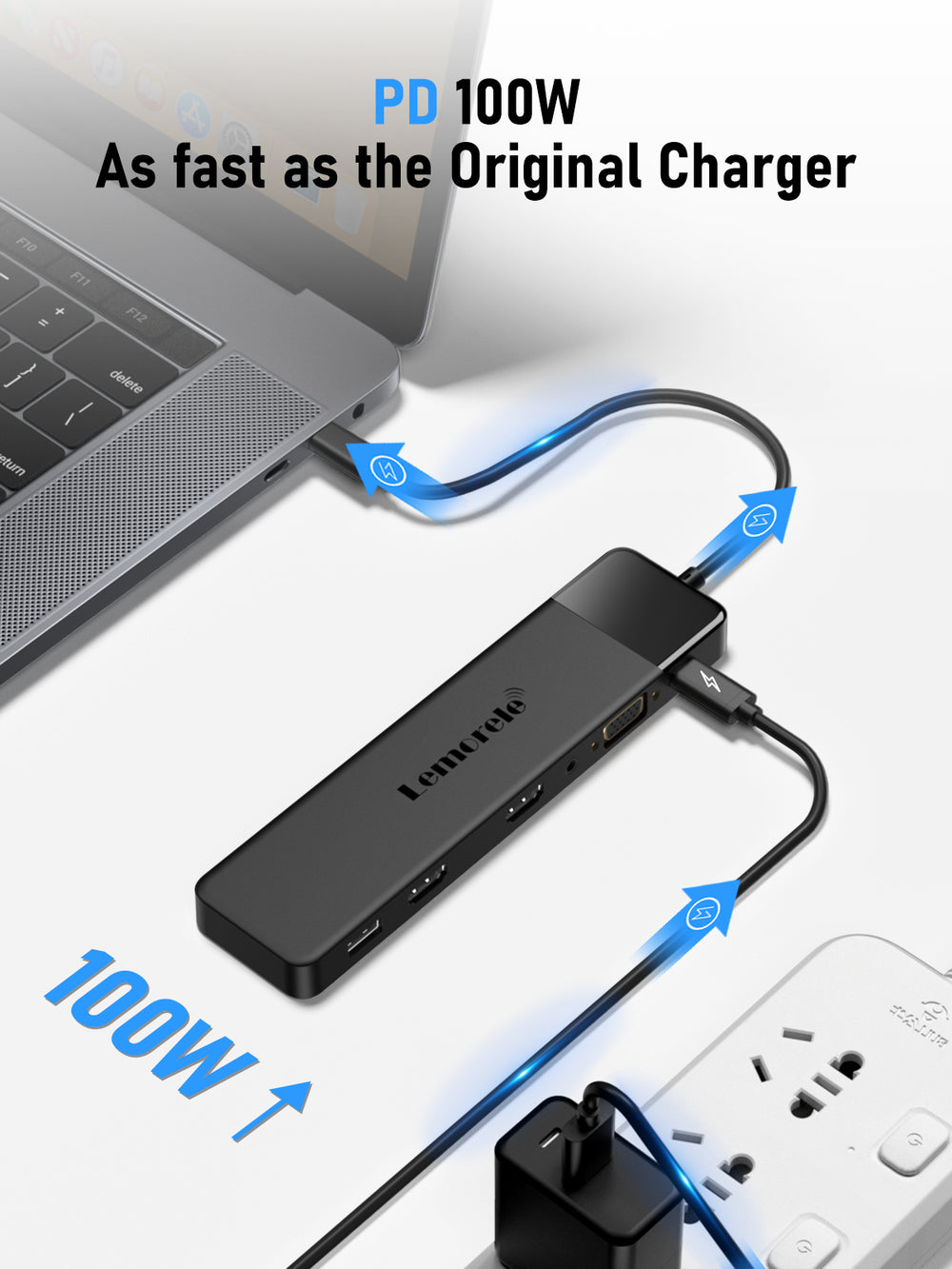 Lemorele USB-C 3-in-1 docking station 【TC200】