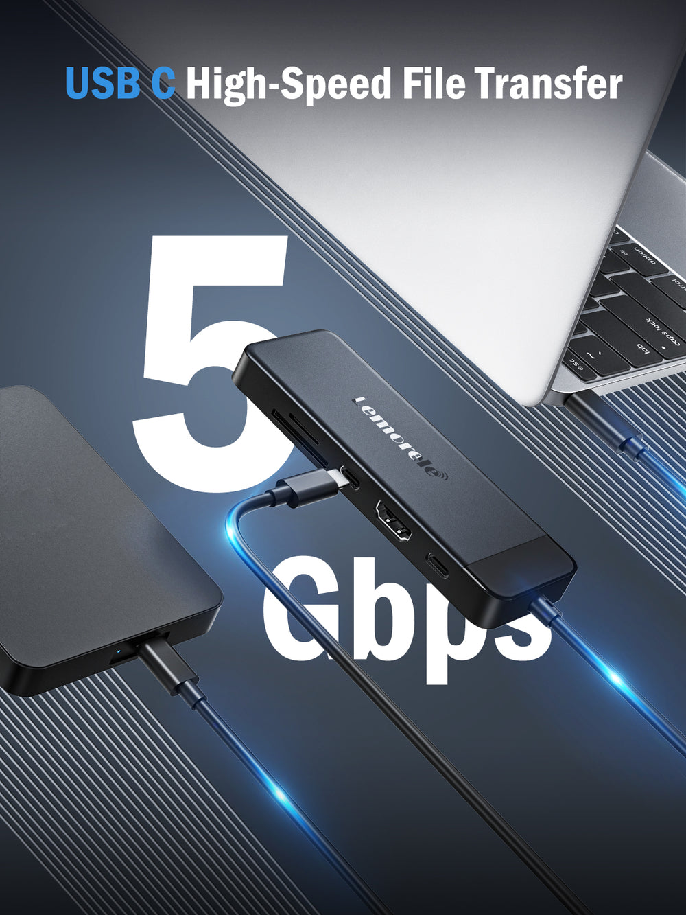 Lemorele 9-in-1 USB C Hub Multiport Adapter 【#TC92】