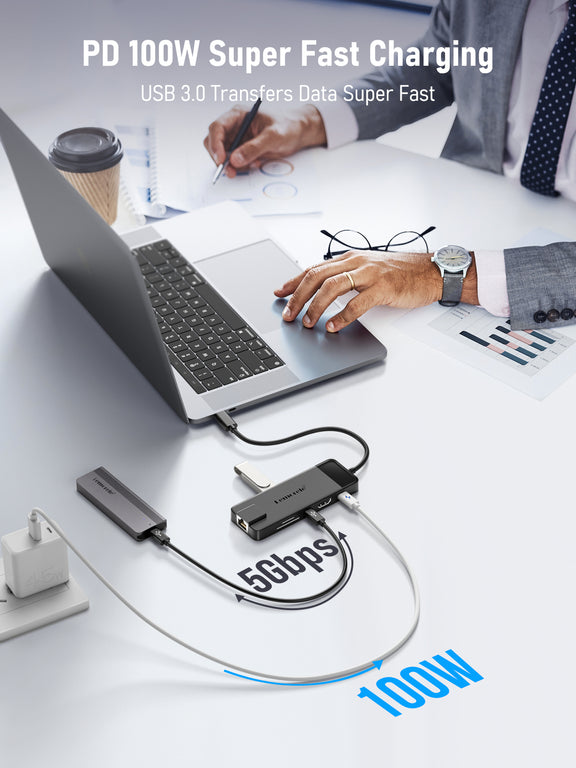 Lemorele™ Tc93 Usb C Hub Multiport Adapter 10 In 1 Usb C Dongle