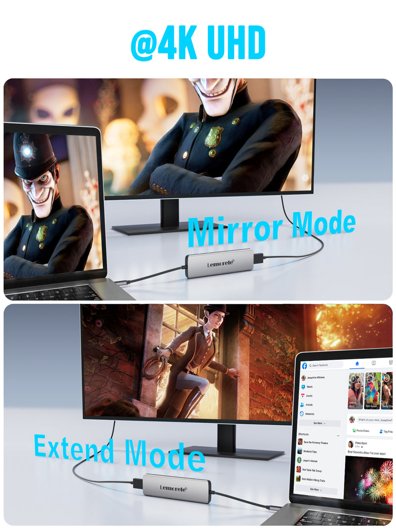 Lemorele USB C Multiport Adapter 8 in 1 【#TC38】