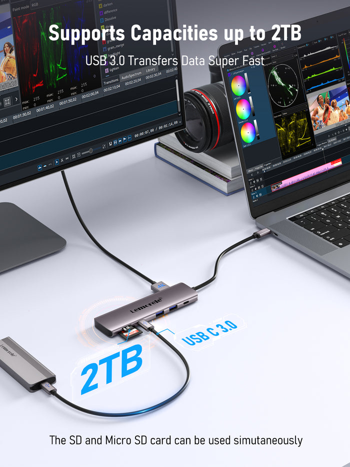 Lemorele Usb C To Dual Hdmi Adapter 10 In 1 【tc91】