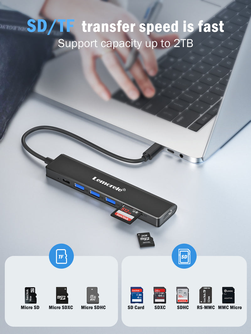 Lemorele USB C Hub 7 in 1【#TC70】